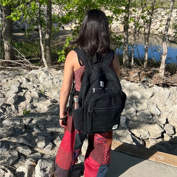 Puzzlestack | Bags | Kailash Himalayan Pure Hemp Black Backpack | Poshmark